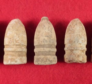 Five Confederate .54 Caliber Gardner Bullets - High Grade