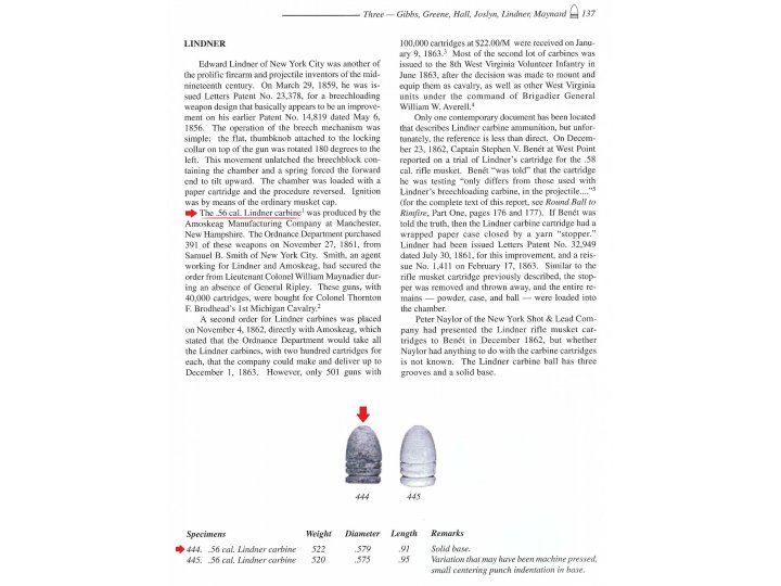 .56 Caliber Lindner Carbine Bullet