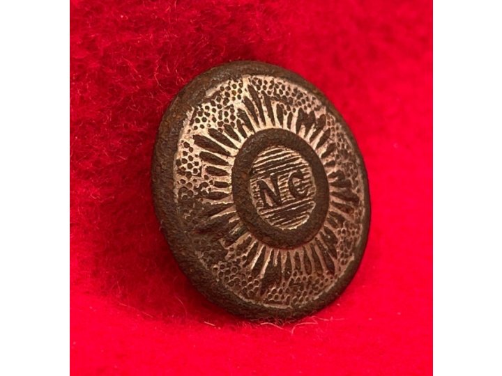 North Carolina Sunburst Coat Button - Silvered