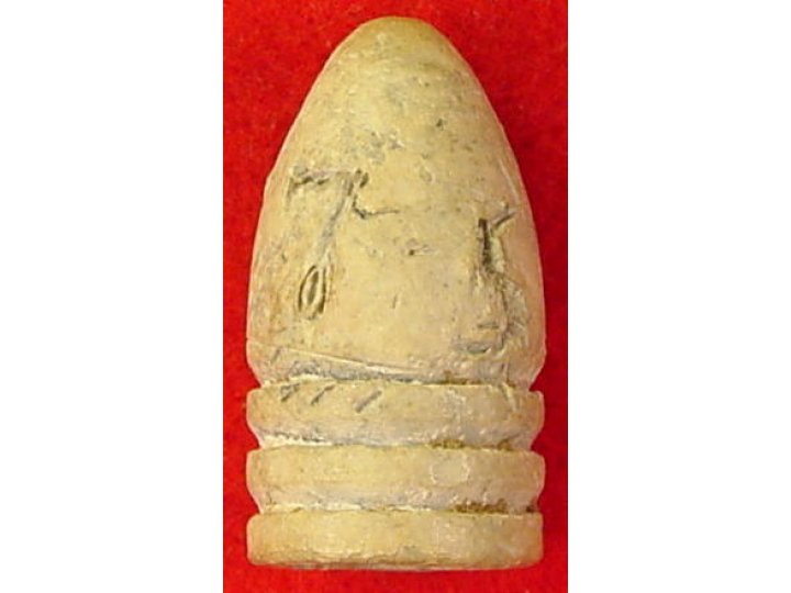 Carved .54 Cal. Bullet - Dated "1875"