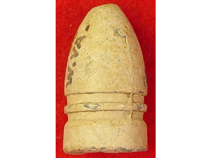Confederate .58 Caliber Gardner Bullet with Mac Mason Writing
