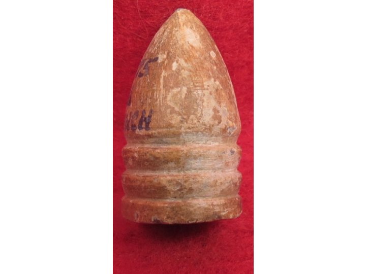 US & CS Used French Minie Triangle Base Bullet with Mac Mason's Lettering