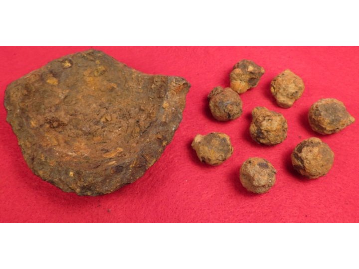 Artillery Iron Shot in 4.5 Inch Cannonball Shell Shrapnel