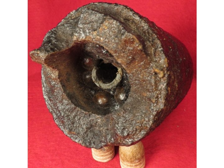 Fired 3 Inch Schenkl Case-Shot Artillery Shell Fragment - Front Section