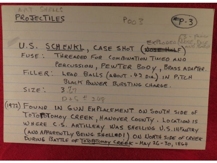 Fired 3 Inch Schenkl Case-Shot Artillery Shell Fragment - Front Section