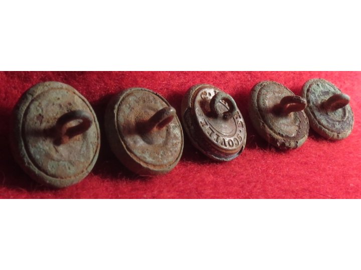 Five US General Service Eagle Cuff Buttons