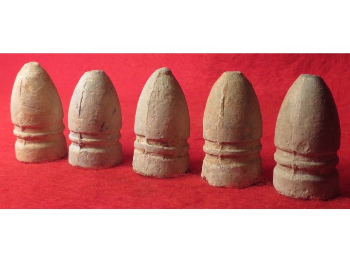 Five .58 Caliber Confederate Gardner Bullets