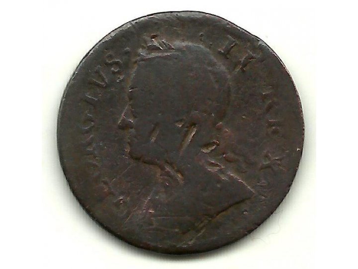 British George II Farthing Dated 1744 - Half Cut Coin