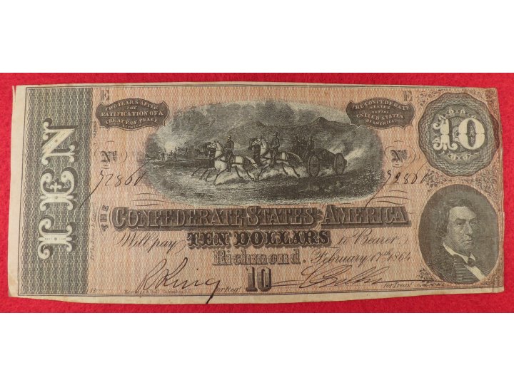 Confederate Ten Dollar Note
