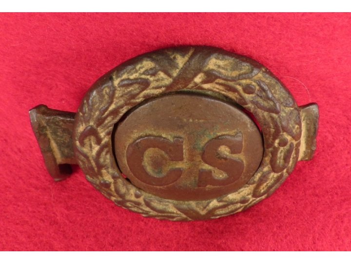 Confederate "Virginia Style" Tongue and Wreath Belt Buckle