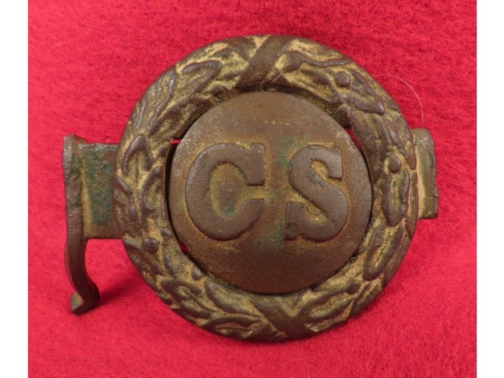 Confederate "Virginia Style" Tongue and Wreath Belt Buckle
