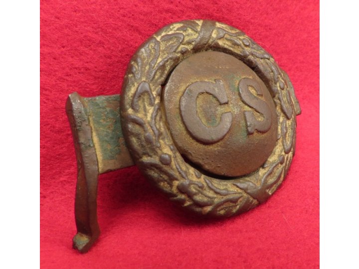 Confederate "Virginia Style" Tongue and Wreath Belt Buckle