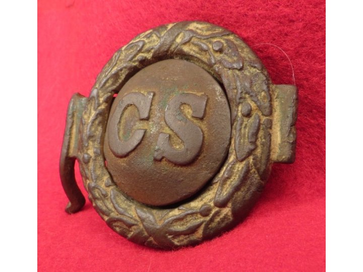 Confederate "Virginia Style" Tongue and Wreath Belt Buckle