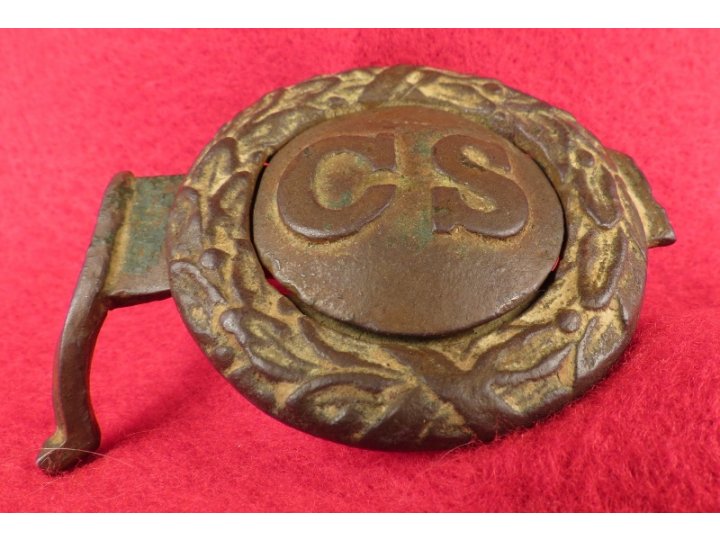 Confederate "Virginia Style" Tongue and Wreath Belt Buckle