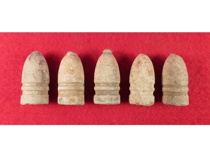 Five Confederate .54 Caliber Gardner Bullets - High Grade
