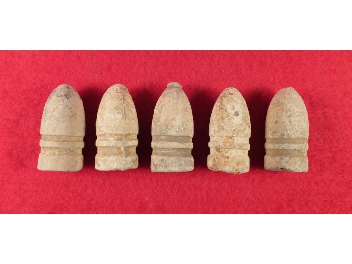 Five Confederate .54 Caliber Gardner Bullets - High Grade